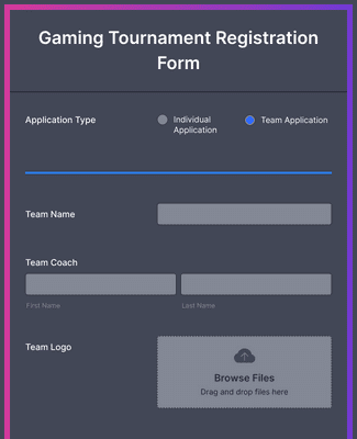 Gaming Tournament Registration Form Template | Jotform