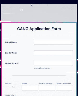 GANG Application Form Template | Jotform