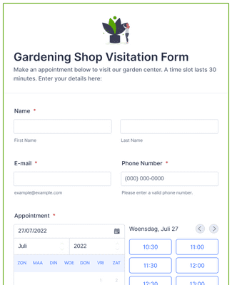 Gardening Shop Visitation Form Template | Jotform