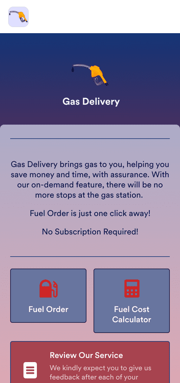 Gas Delivery App Template | Jotform