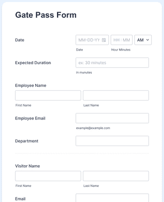 Gate Pass Form Template | Jotform