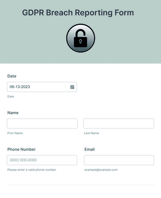 GDPR Breach Reporting Form Template | Jotform