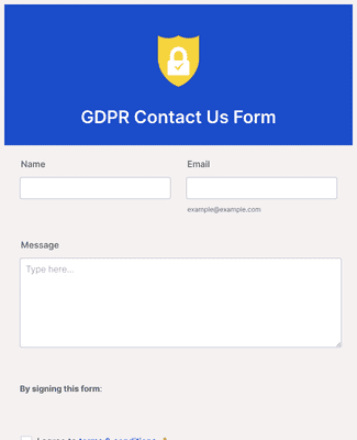 GDPR Contact Us Form Template | Jotform