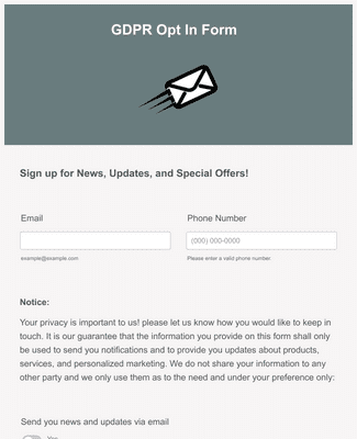 GDPR Opt In Form Template | Jotform