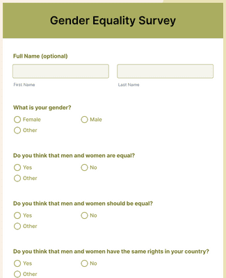 Gender Equality Survey Form Template | Jotform