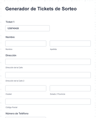 Generador de Tickets de Sorteo Plantilla de formulario | Jotform