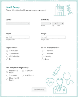 General Health Survey Form Template | Jotform
