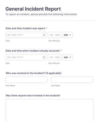 General Incident Report Form Template | Jotform