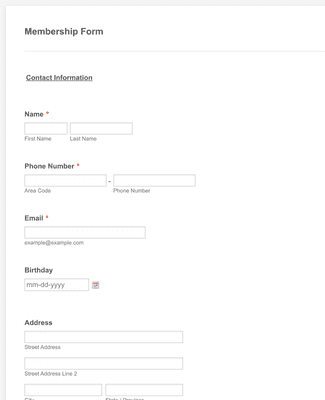 General Membership Form Template | Jotform