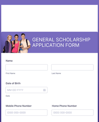 General Scholarship Application Form Template | Jotform