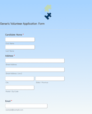 Generic Volunteer Application Form Template | Jotform