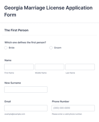 Georgia Marriage License Application Form Template | Jotform