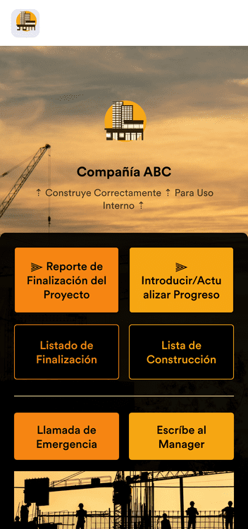 Gestión de Construcción App Plantilla | Jotform