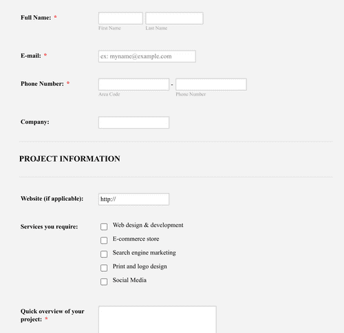Get a Quote Web Design Form Template | Jotform