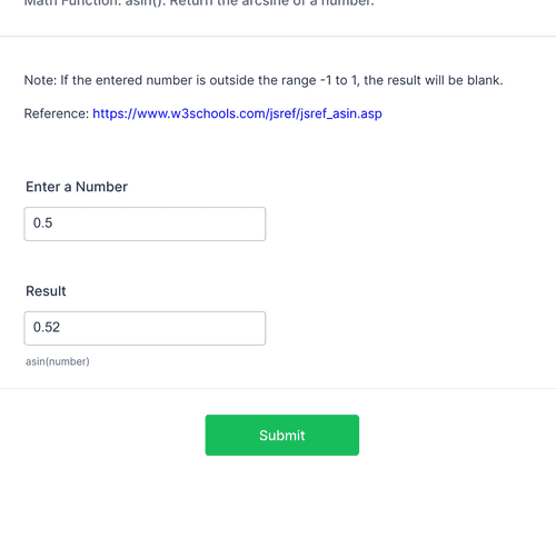 Get Arcsine asin Form Template Jotform