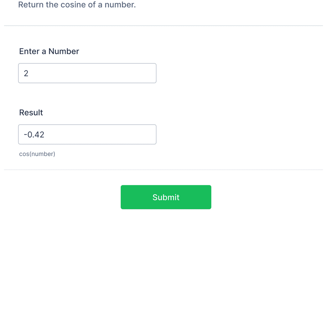 Get Cosine (cos) Form Template | Jotform
