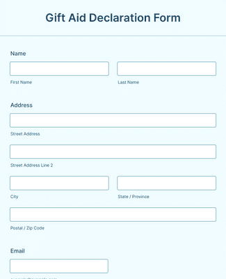 Gift Aid Declaration Form Template | Jotform