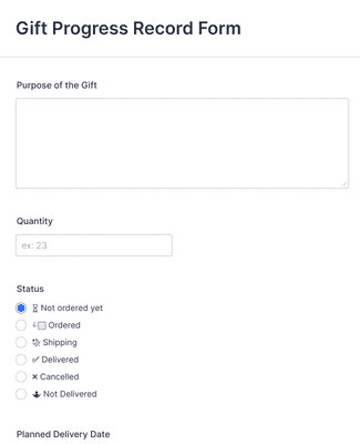 Gift Progress Record Form Template | Jotform