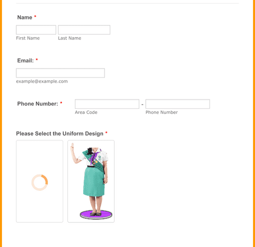 Cheerleading Uniform Order Form Template | Jotform