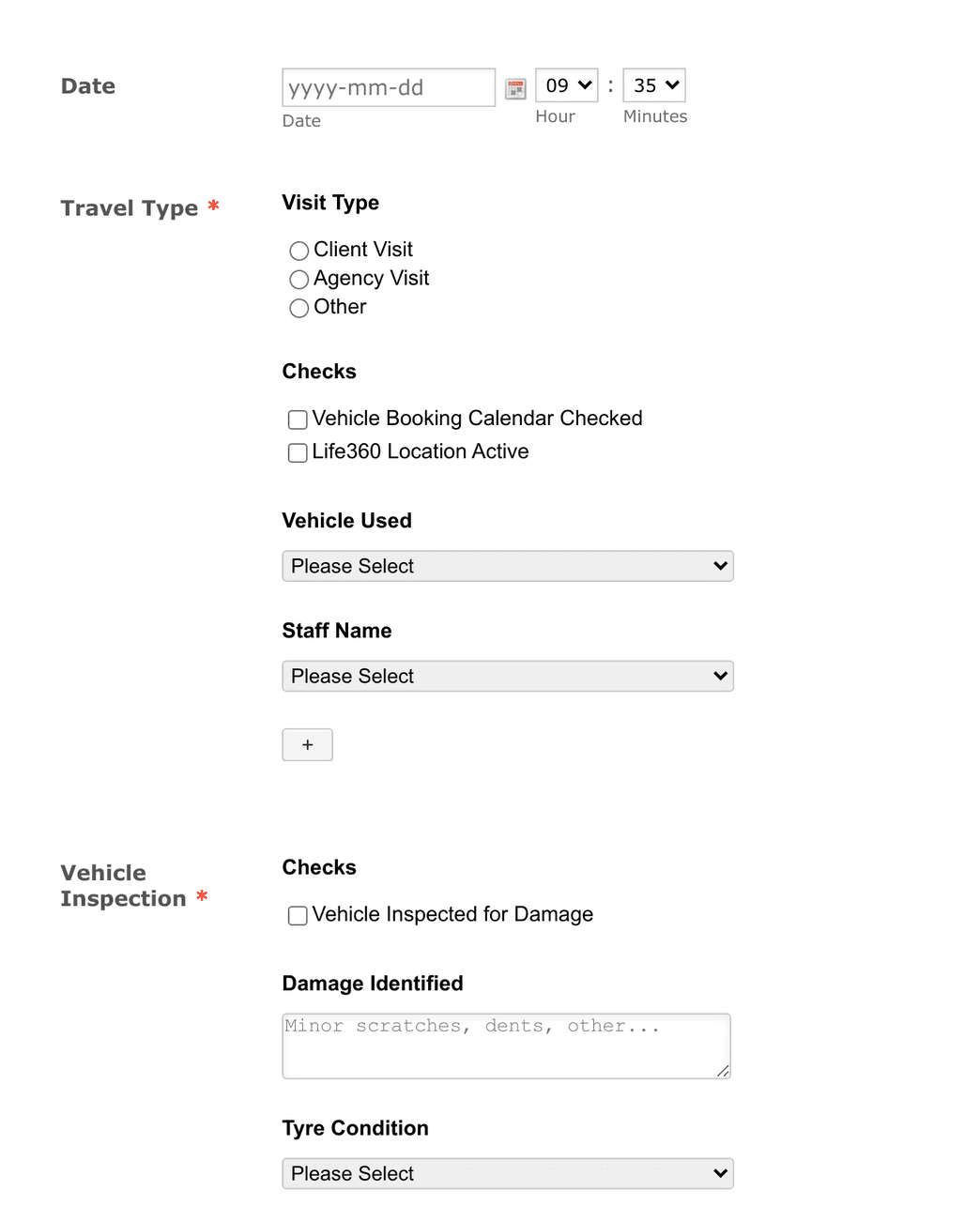Glen Innes YJCO Vehicle Use Form Template | Jotform