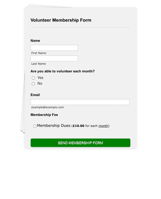 GoCardless Volunteer Membership Form Template | Jotform