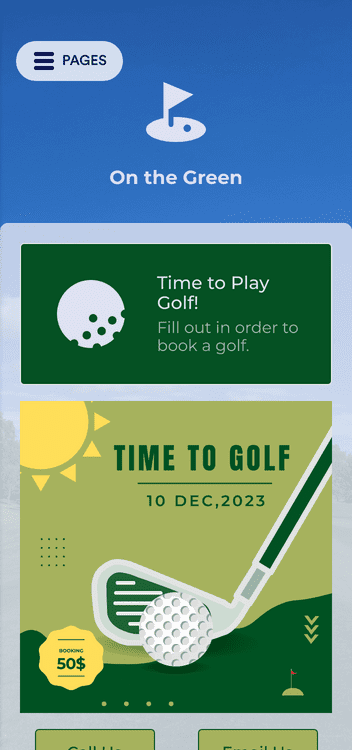 Golf Booking App Template | Jotform
