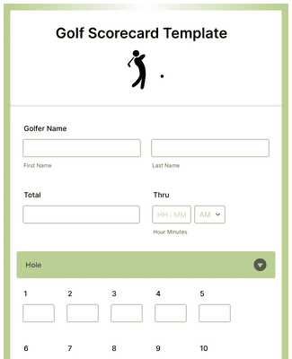 Golf Scorecard Template Form Template | Jotform