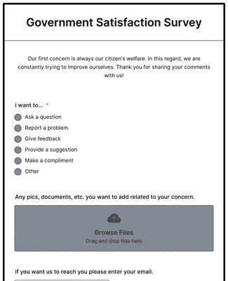 Government Satisfaction Survey Form Template | Jotform