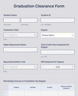 Graduation Clearance Form Template | Jotform