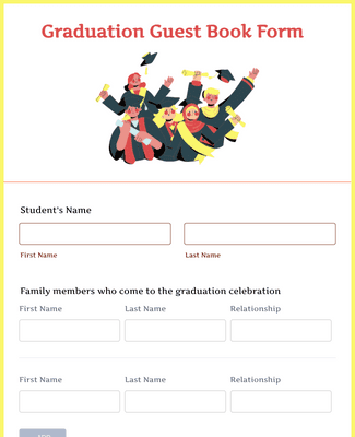 Graduation Guest Book Form Template | Jotform