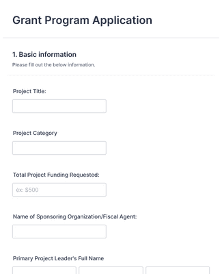 Grant Program Application Form Template | Jotform