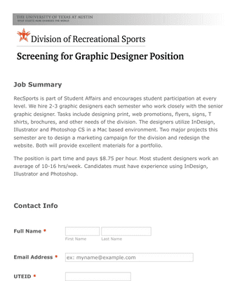 Graphic Design Job Application Form Template | Jotform