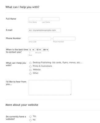 Graphic Designer Contact Form Template | Jotform