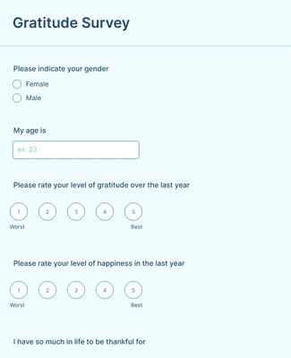 Gratitude Survey Form Template | Jotform