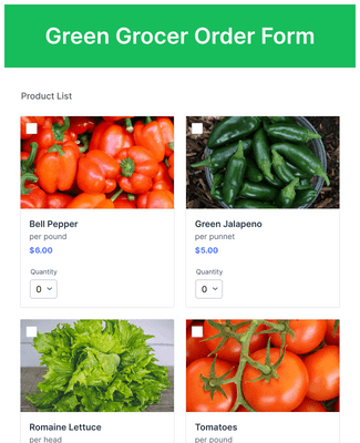 Green Grocer Order Form Template | Jotform