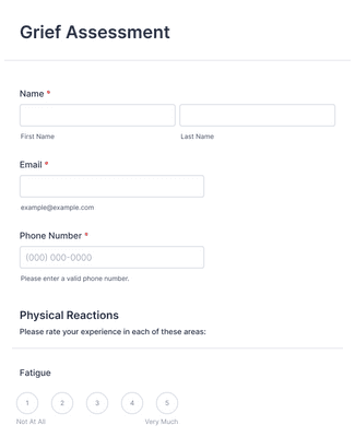 Grief Assessment Form Template | Jotform