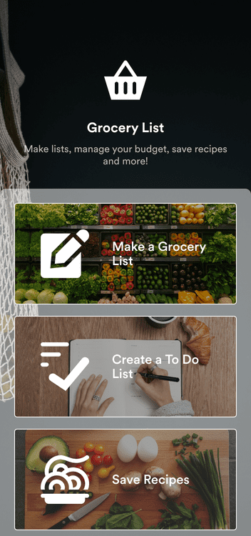 Grocery List App Template Jotform