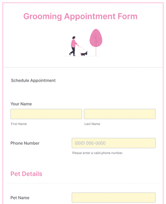 Grooming Appointment Form Template | Jotform
