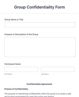 Group Confidentiality Form Template | Jotform