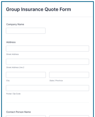 Group Insurance Quote Form Template | Jotform