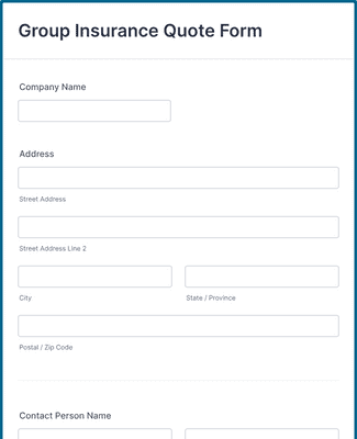 Group Insurance Quote Form Template | Jotform