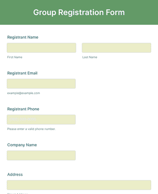 Group Registration Form Template | Jotform