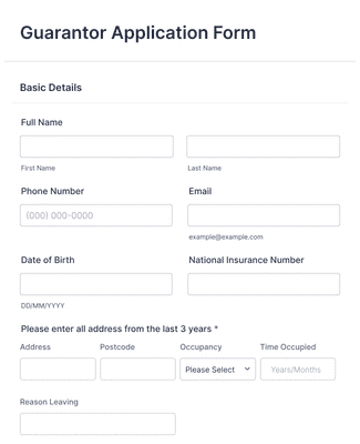 Guarantor Form Template | Jotform