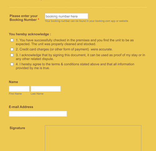 Guest acknowledgement form for bookings and short term rentals Form ...