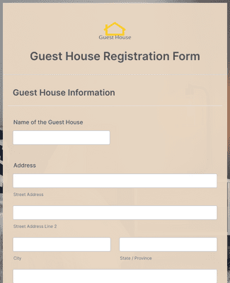 Guest House Registration Form Template | Jotform