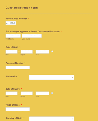 Guest Registration Form Template | JotForm