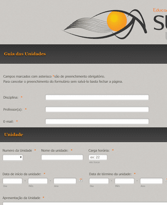 Guia das unidades EAD Modelo de Formulário | Jotform