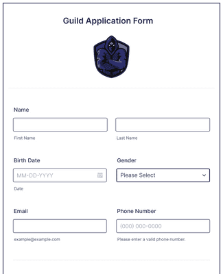 Guild Application Form Template | Jotform