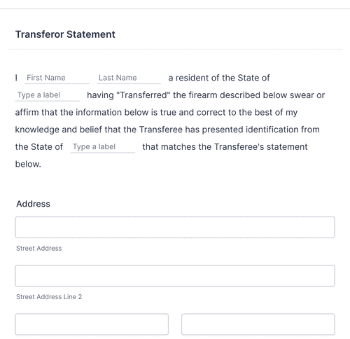 Gun Transfer Form Template | Jotform