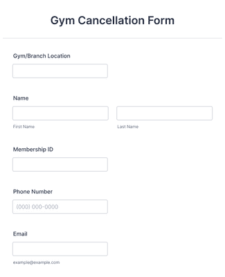 Gym Cancellation Form Template | Jotform
